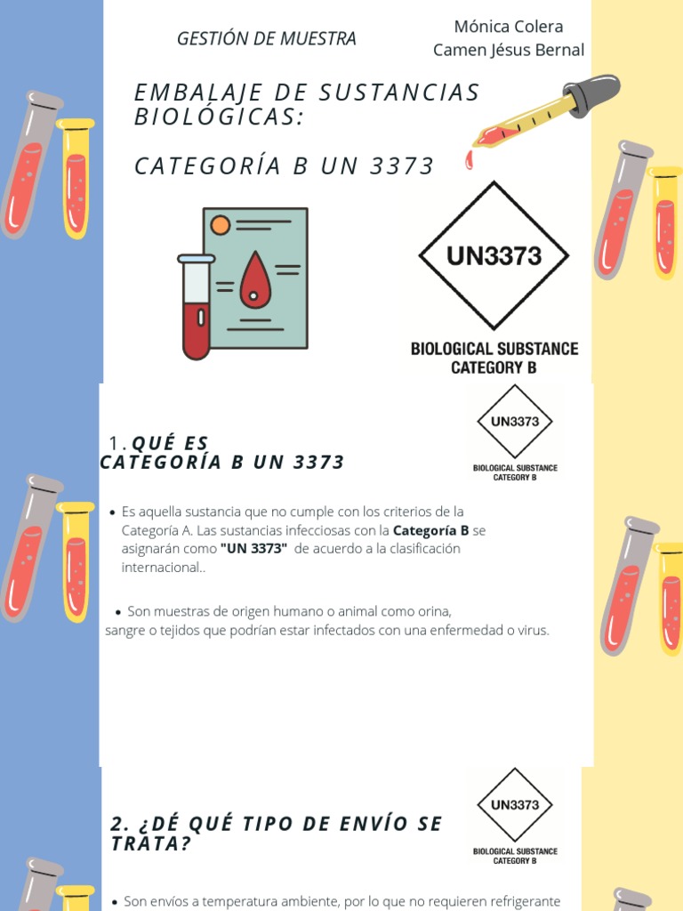 Embalaje de Sustancias Biológicas UN 3373 | PDF