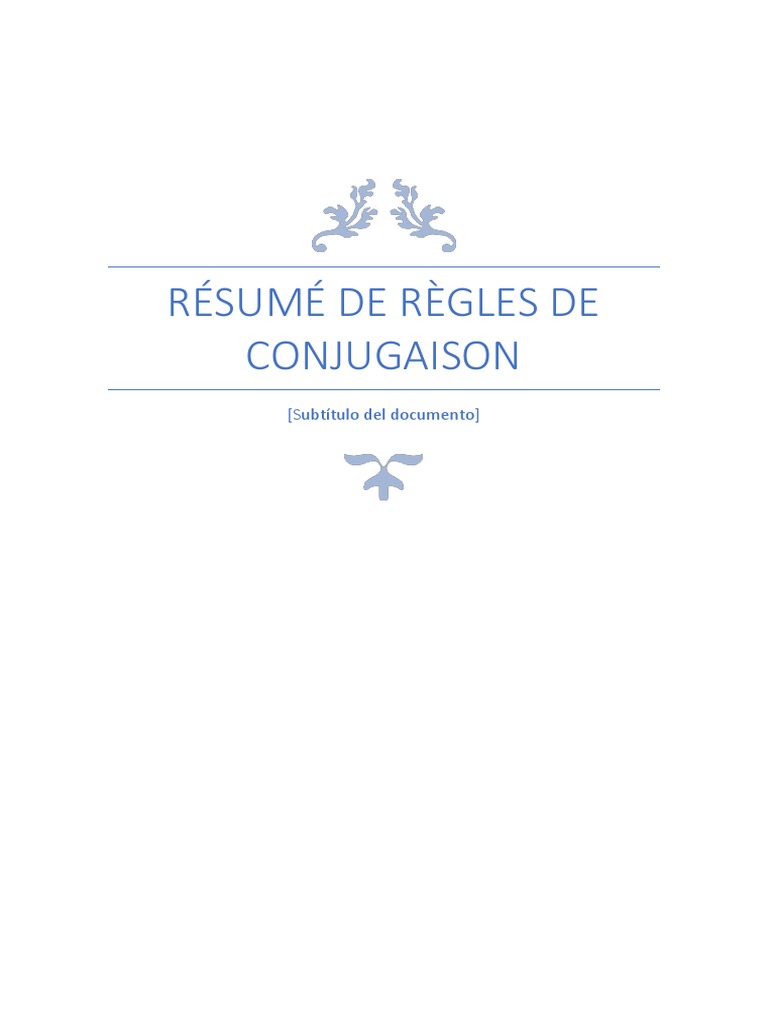 Conjugaison | PDF | Temps (grammaire) | Verbe