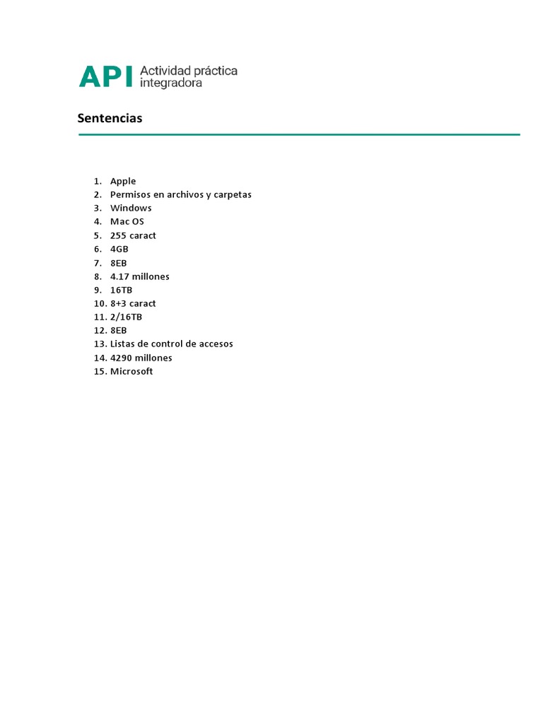 API1 - Sentencias | PDF