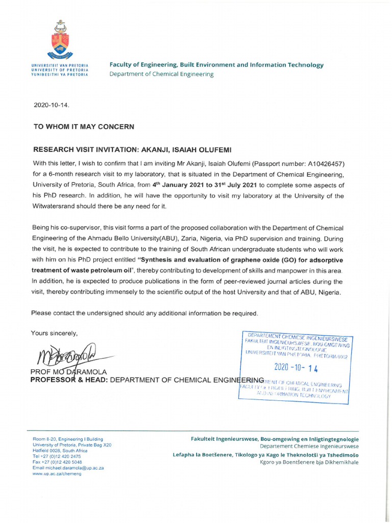 Letter of Invitation-AKANJI-2020 | PDF