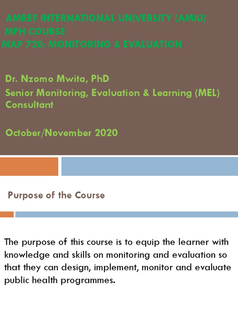 Map 720 Lecture 1 & 2-M&e | PDF | Evaluation | Governance