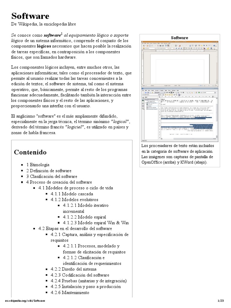 Software - Wikipedia, La Enciclopedia Libre | PDF | Software ...