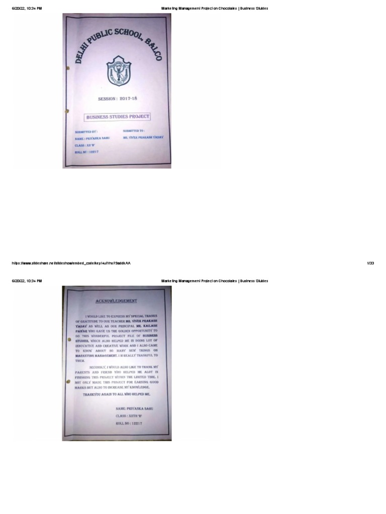 Class 12 Marketing Project on Chocolate | PDF | Business