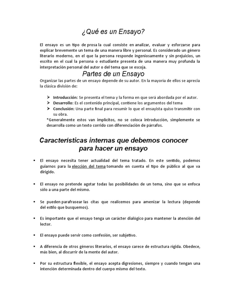 Lo que es un ensayo: Un análisis conciso de la estructura ...