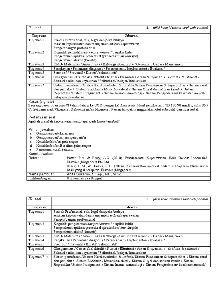 Soal Oksigenasi Ibu Anita Sukarno | PDF