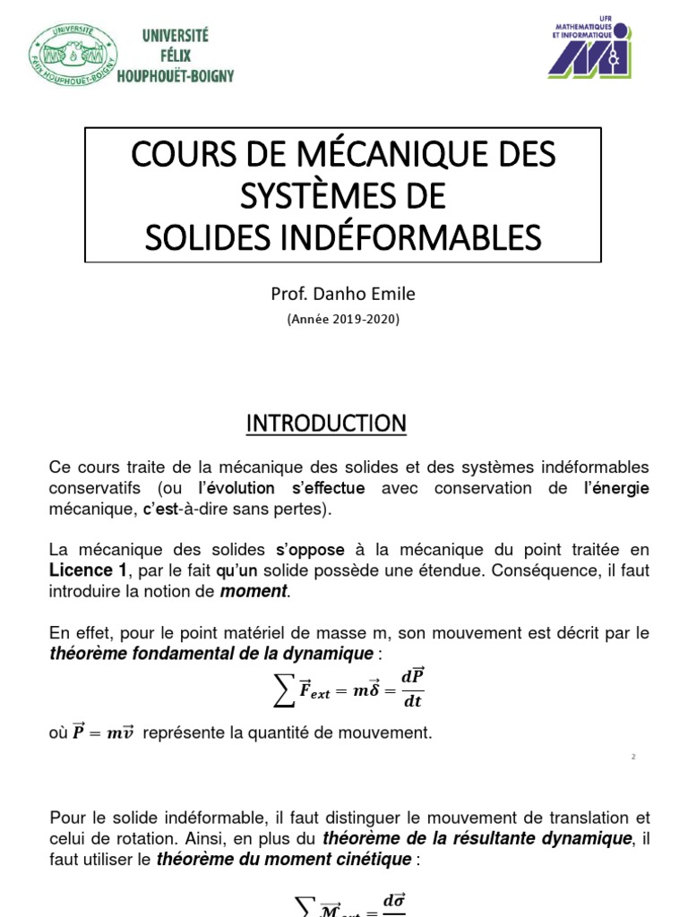 Chapitre 1 - TORSEURS Et Cinématique Du Solide | PDF | Mouvement de rotation | Rotation