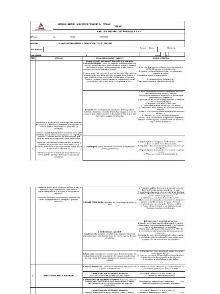 ANÁLISIS SEGURO de Resane y Aplicación de Pintura | PDF | Virus ...