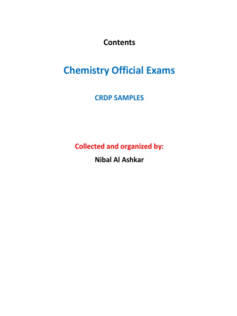 Chemistry Official Exams | PDF | Titration | Chemistry
