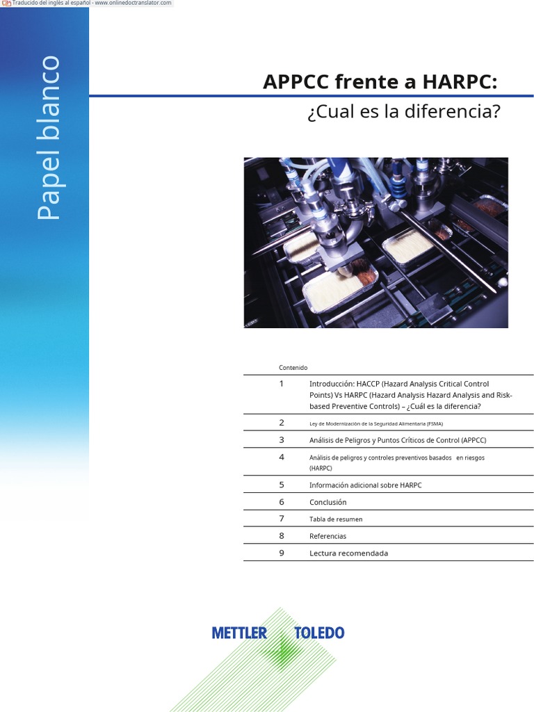 HACCP Verses HARPC EN - En.es | PDF | Análisis de Riesgo y Puntos ...
