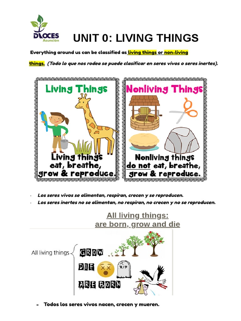 Unit 0 - Living Things | PDF | Microbiología | Anatomía