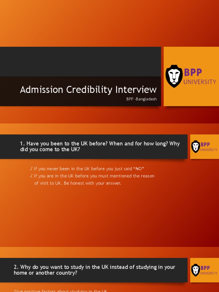 Admission Credibility Interview | PDF | Master's Degree | University