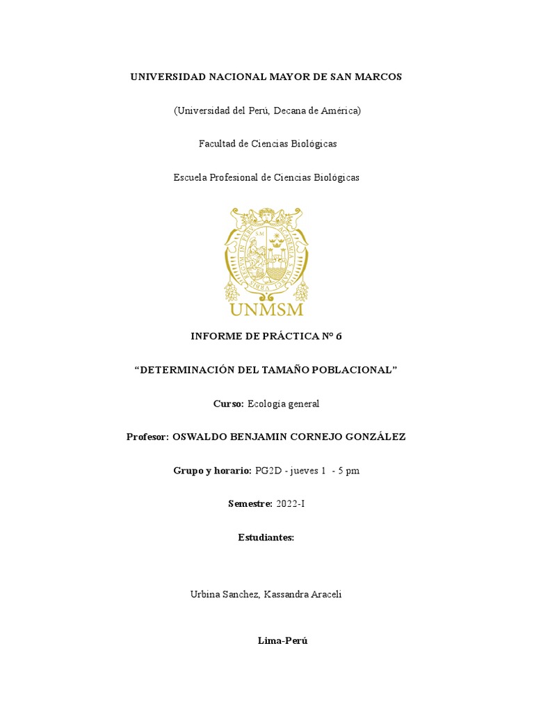 Informe 6 Ecologia | PDF | Población | Experimentar