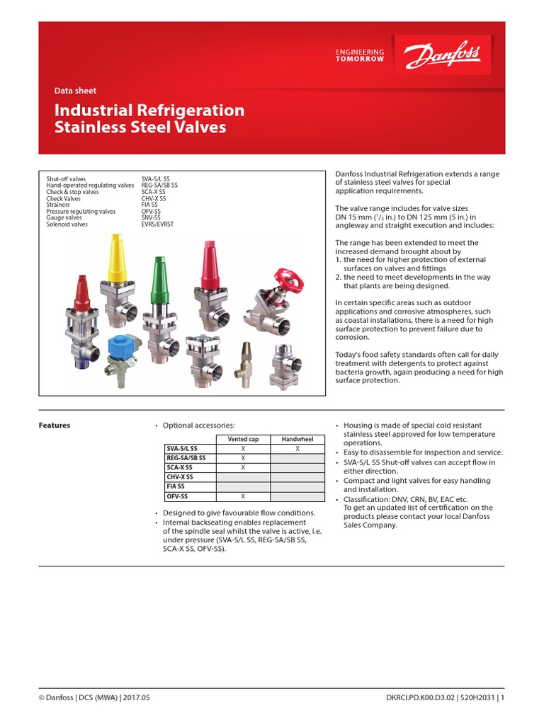 Danfoss Product Specification DKRCI - pd.K00.D3.02 IR Stainless Steel ...