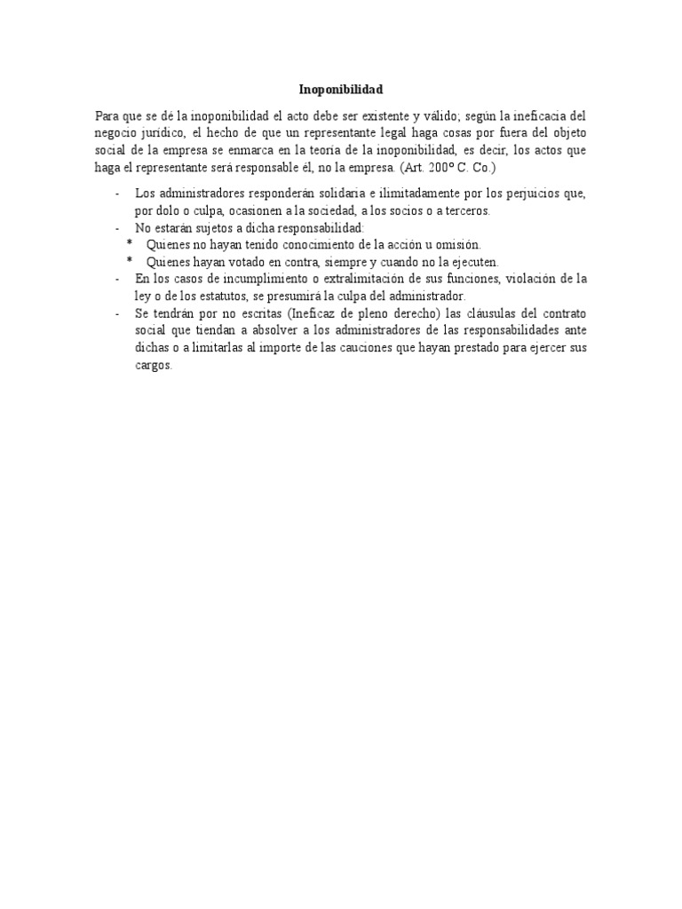 Inoponibilidad | PDF | Derecho