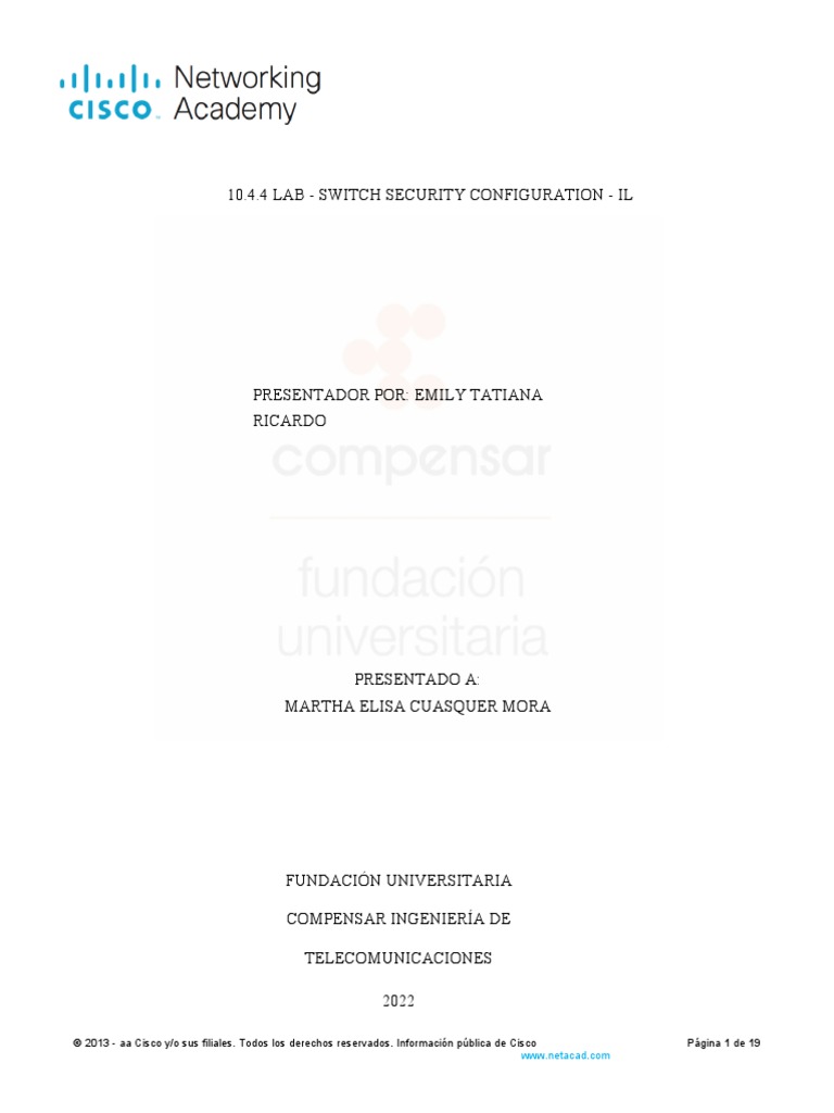 10.4.4 Lab - Build A Switch and Router Network - ILM | PDF | Enrutador (Computación) | Dirección IP