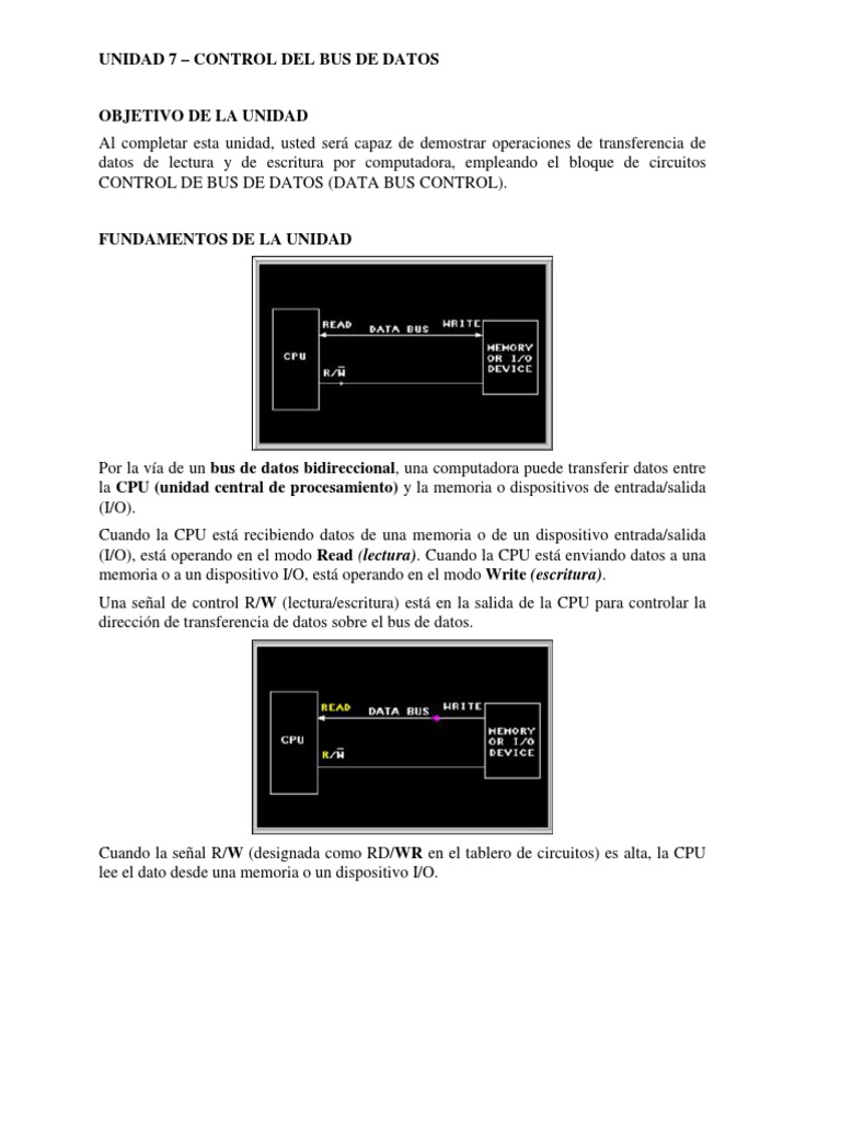 Control del Bus de Datos en Computadoras | PDF | De entrada y salida ...