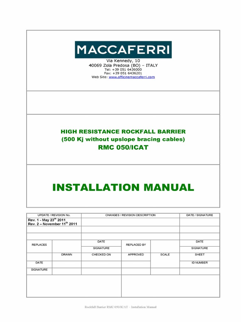 Installation Manual Rockfall | PDF | Screw | Deep Foundation