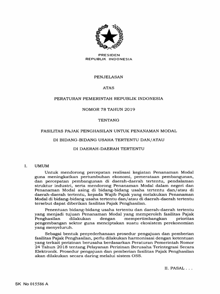 Lampiran Peraturan Pemerintah Nomor 78 TAHUN 2019 | PDF Lampiran Peraturan Pemerintah Nomor 78 TAHUN 2019 | PDF