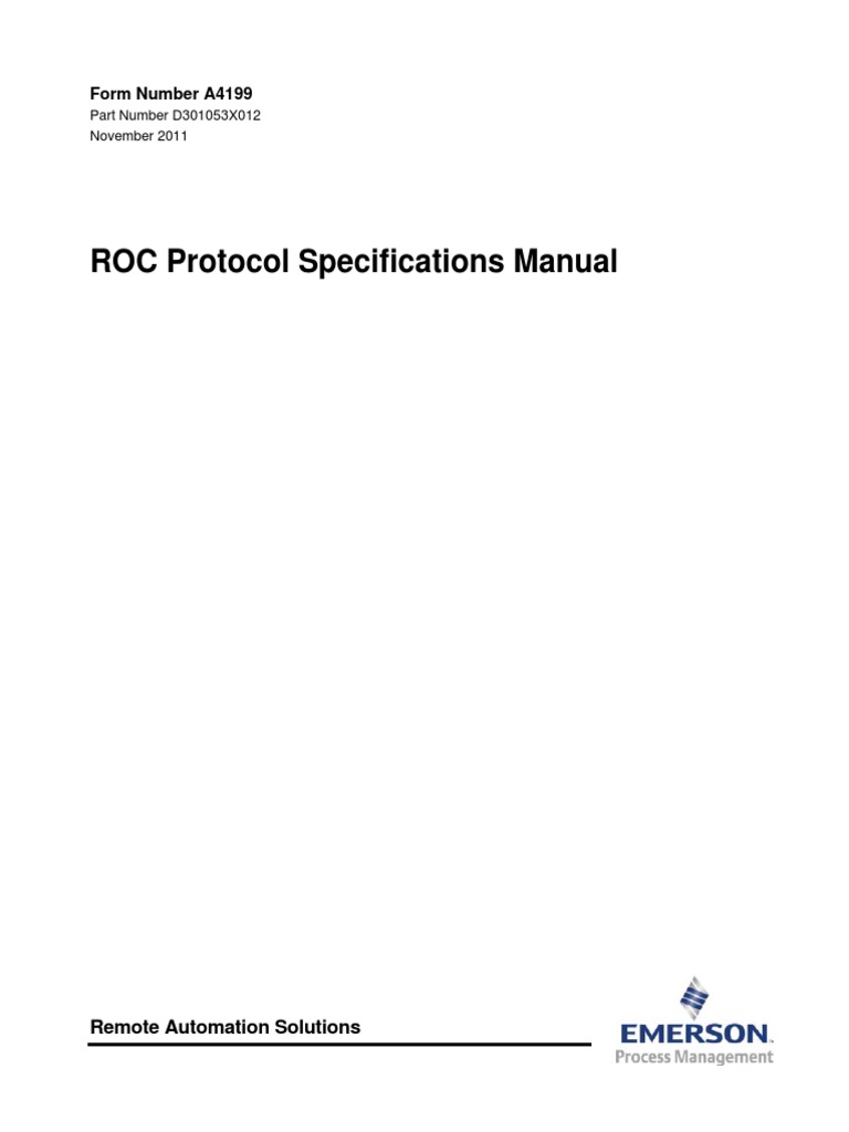 ROC Protocol Specifications Manual: Form Number A4199 | PDF | Pointer (Computer Programming ...