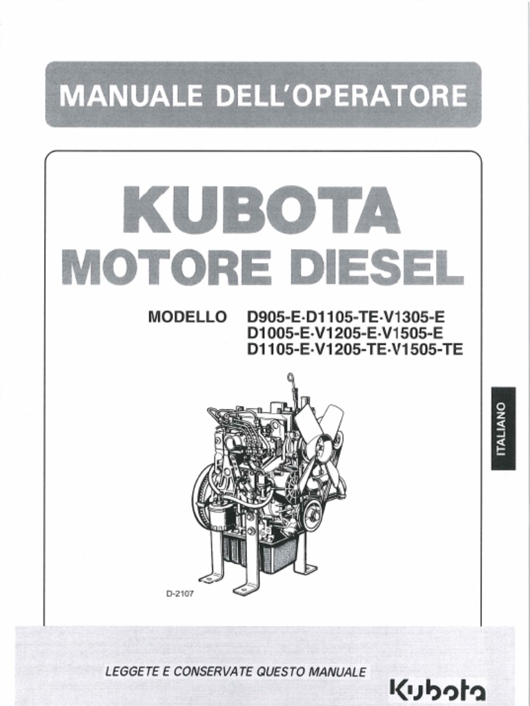 Manuale Motore Kubota Pdf