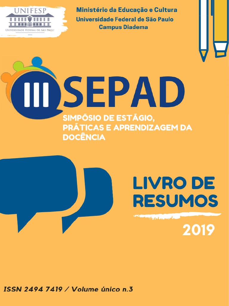 PECMA-UNIFESP-Livro de Resumos Do III SEPAD-2019 | PDF | Aprendizado ...