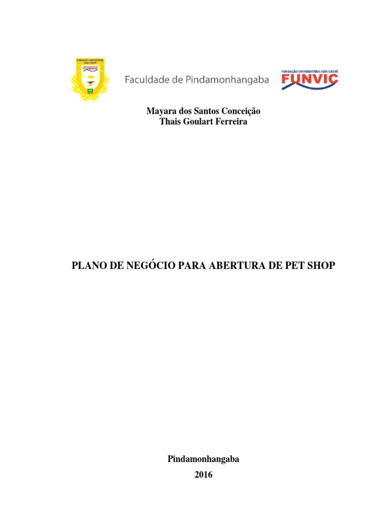 Plano de Negócio - Pet Shop | PDF | Plano de negócios | Marketing