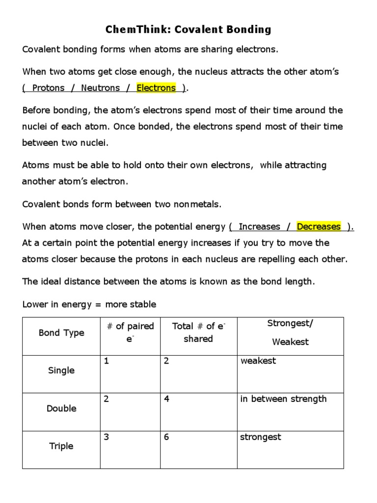 Covalent Bonding Basics and Naming | PDF