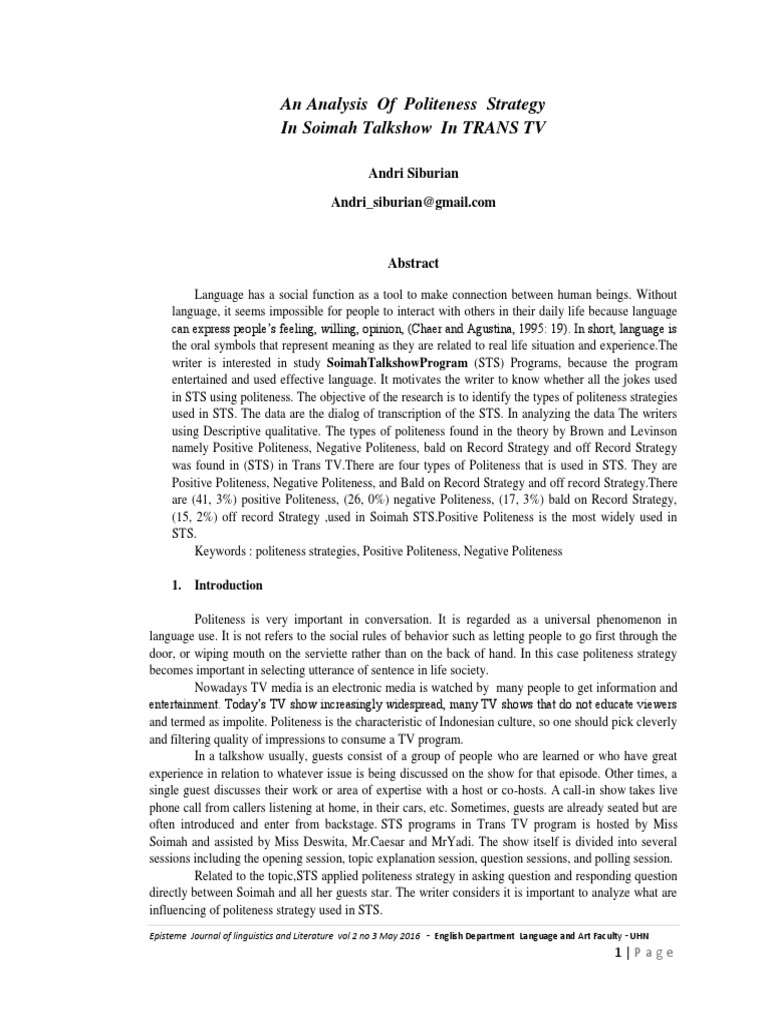 2016 - The Episteme Journal of Linguistics and Literature Vol 2 No ...