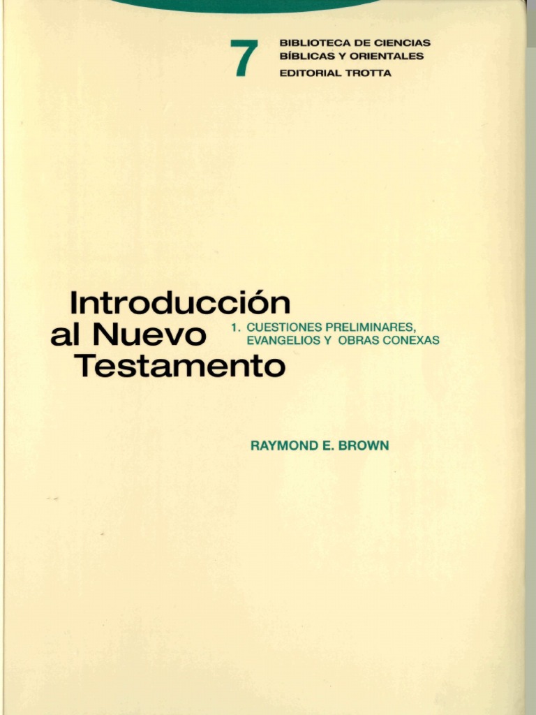 Brown, Raymond e - Introduccion Al Nuevo Test Amen To 01 | PDF