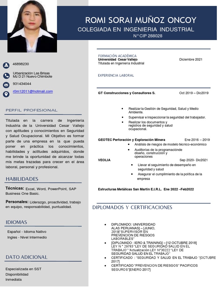 CVRomi Sorai Muñoz Oncoy | PDF | Microsoft | Business