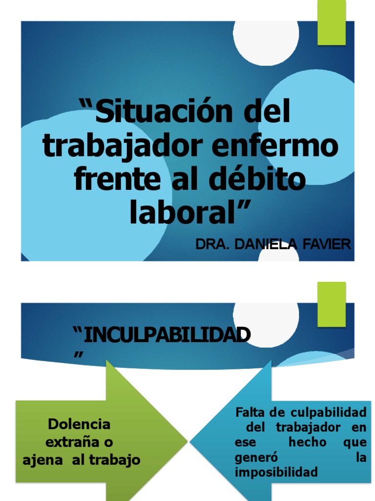 Enfermedad Inculpable y Derechos Laborales | PDF