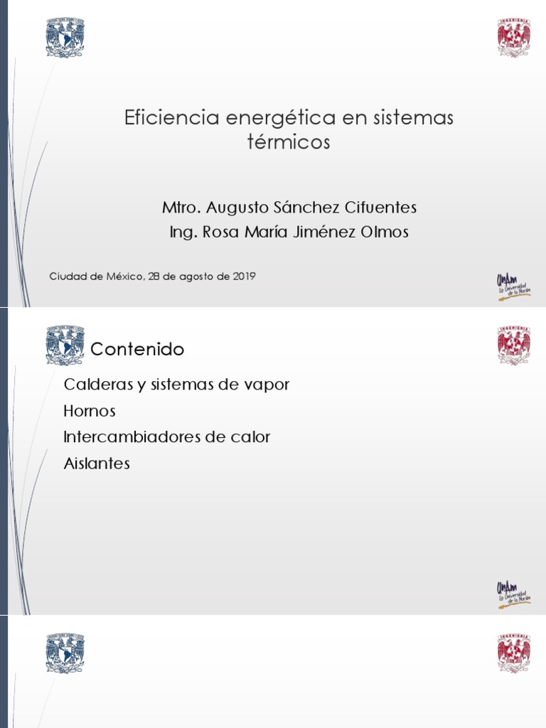 3 Eficiencia Energ Tica en Sistemas Termicos FI-UNAM | PDF | Uso eficiente de energía | Vapor de ...