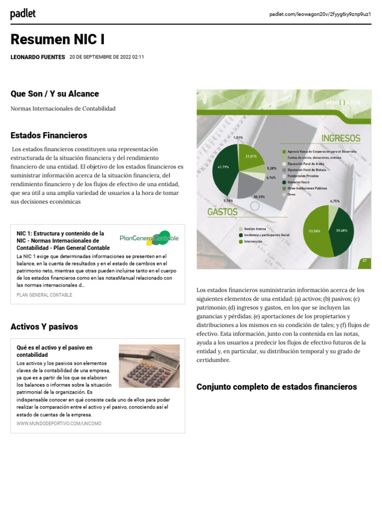 Resumen NIC I en Padlet | Descargar gratis PDF | Contabilidad | Estado ...