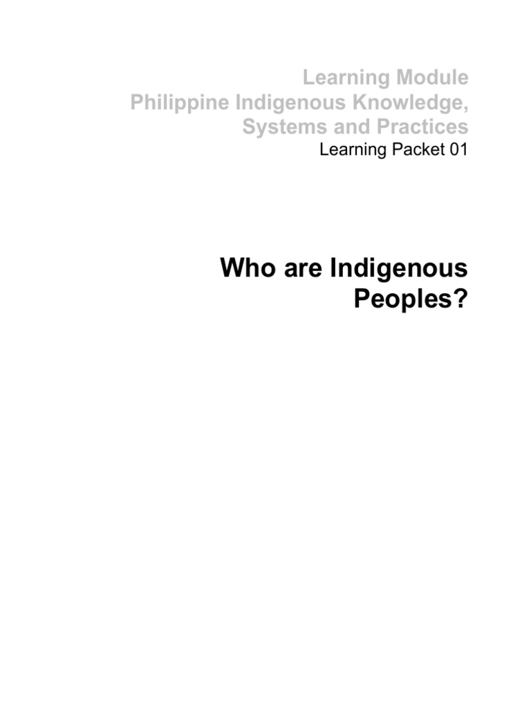 LP1 - Who Are Indigenous Peoples | PDF | Ethnicity | Ethnic Groups