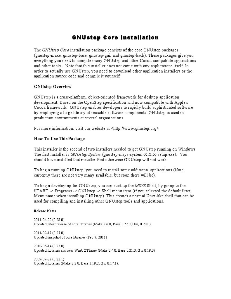 Gnustep Core README | PDF