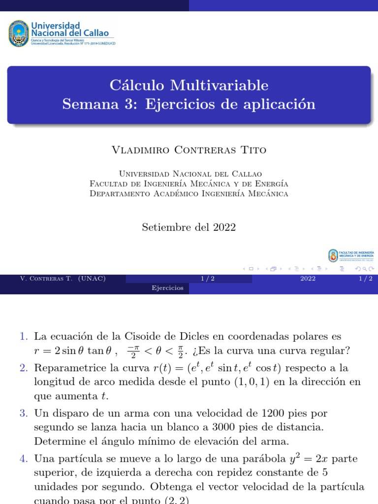 Ejercicios de Cálculo Multivariable | PDF