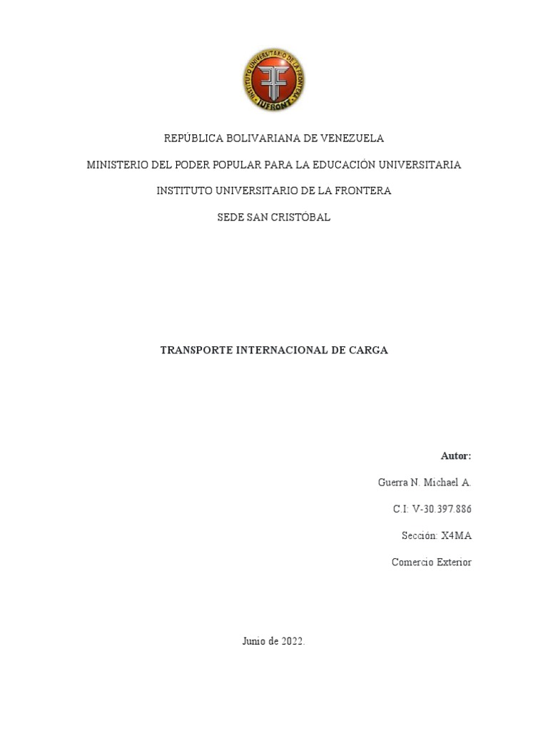 Transporte Internacional de Carga | PDF | Transporte | El comercio internacional