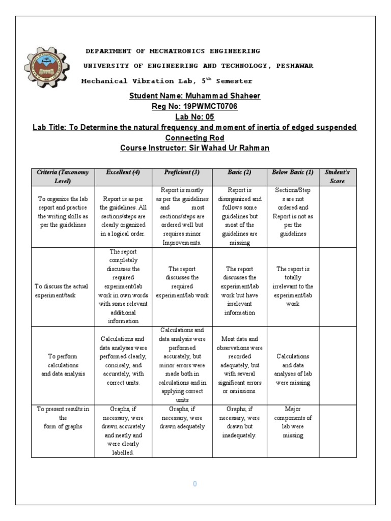 MV Lab#5 | PDF | Pendulum | Piston