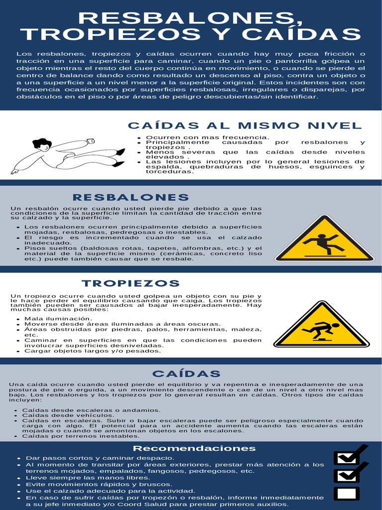 Resbalones, Tropiezos y Caídas | PDF
