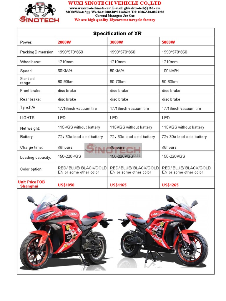 Electric Motorcycle-Wuxi Sinotech Vehicle | PDF | Brake | Tire