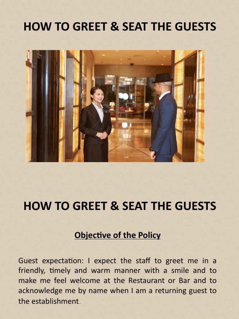 How To Greet & Seat The Guests | PDF