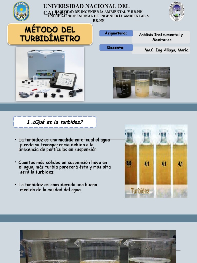 Análisis de la turbidez del agua mediante el método del turbidímetro | PDF | Coloide | Ciencias ...