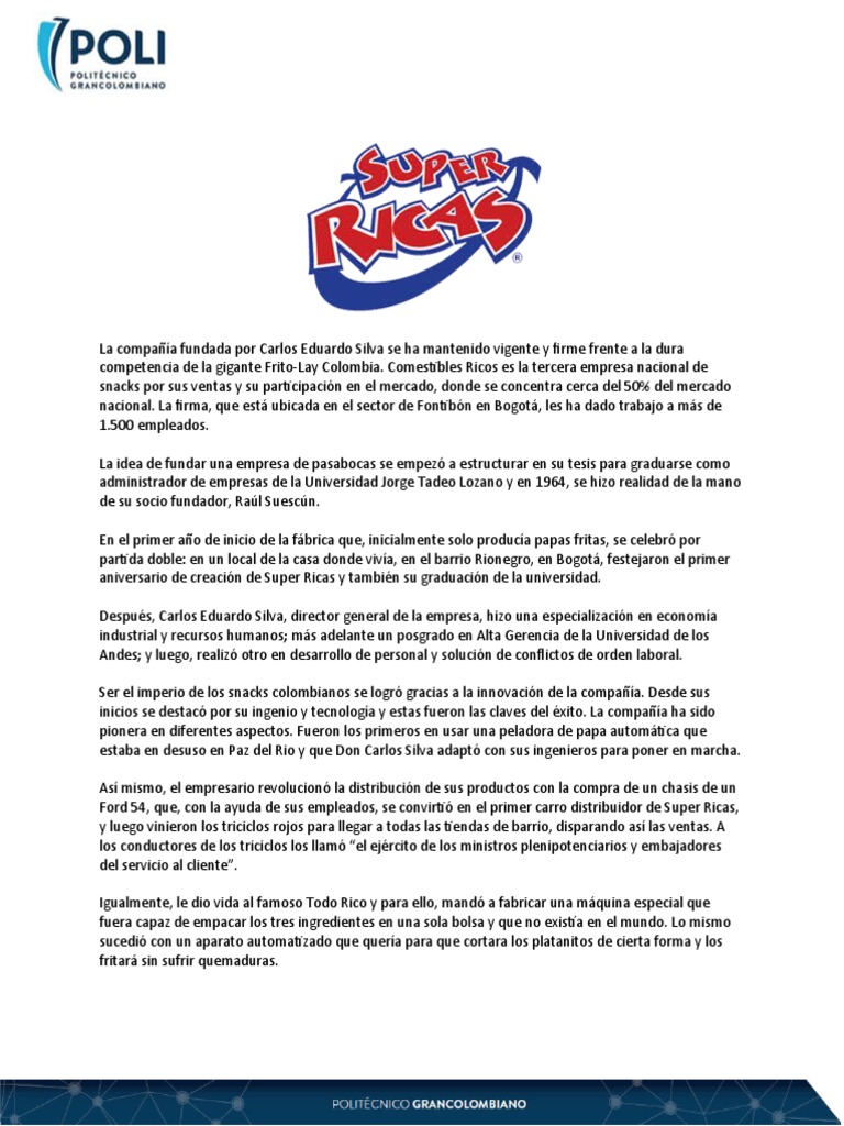 Empresa líder snacks Colombia | PDF | Marca | Patata