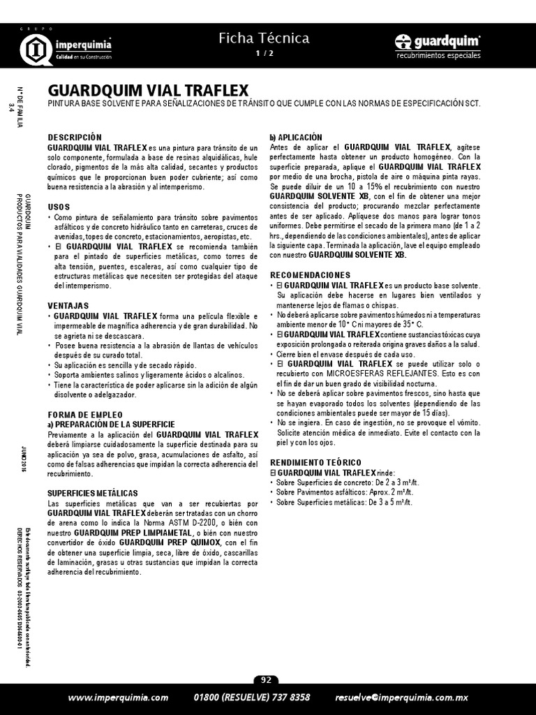 Pintura Guardquim Vial Traflex | PDF | Pintar | Hormigón