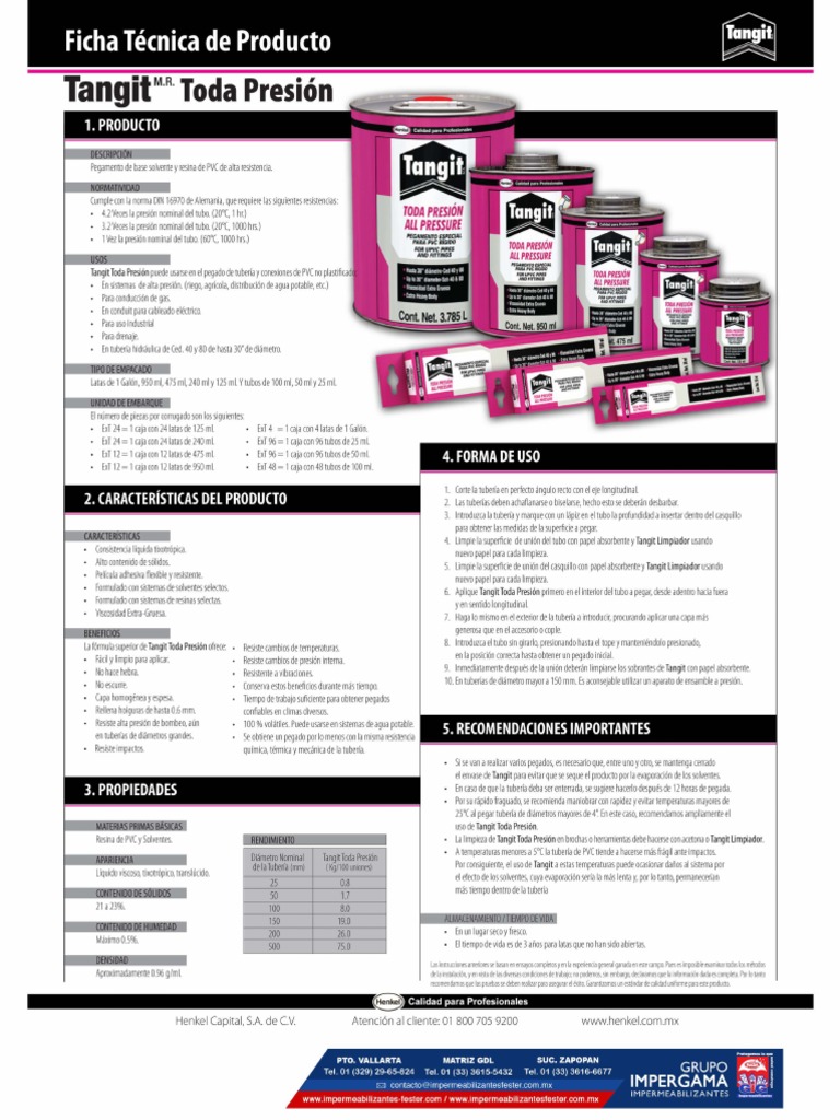 Pegamento Tangit | PDF