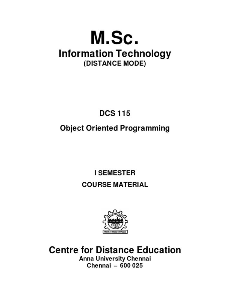 DCS 115 Object Oriented Programming | PDF | Parameter (Computer ...