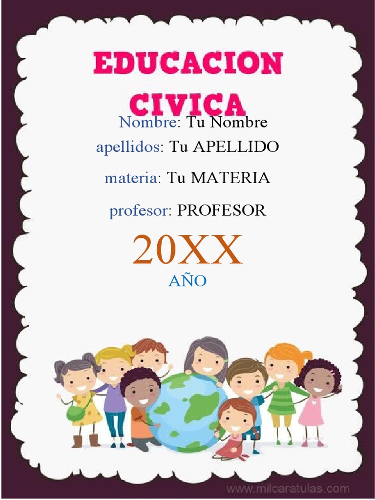 Caratula De Educación Cívica En Word Pdf