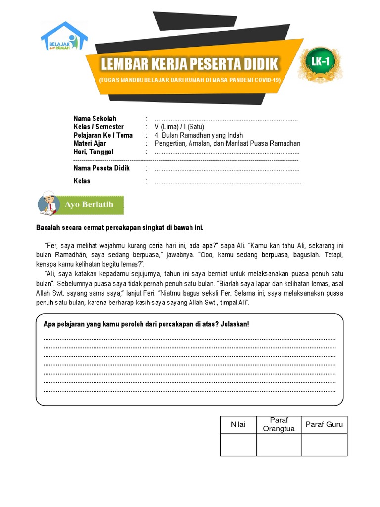 LKPD KLS 5 Pelajaran 4 | PDF | Karier & Perkembangan