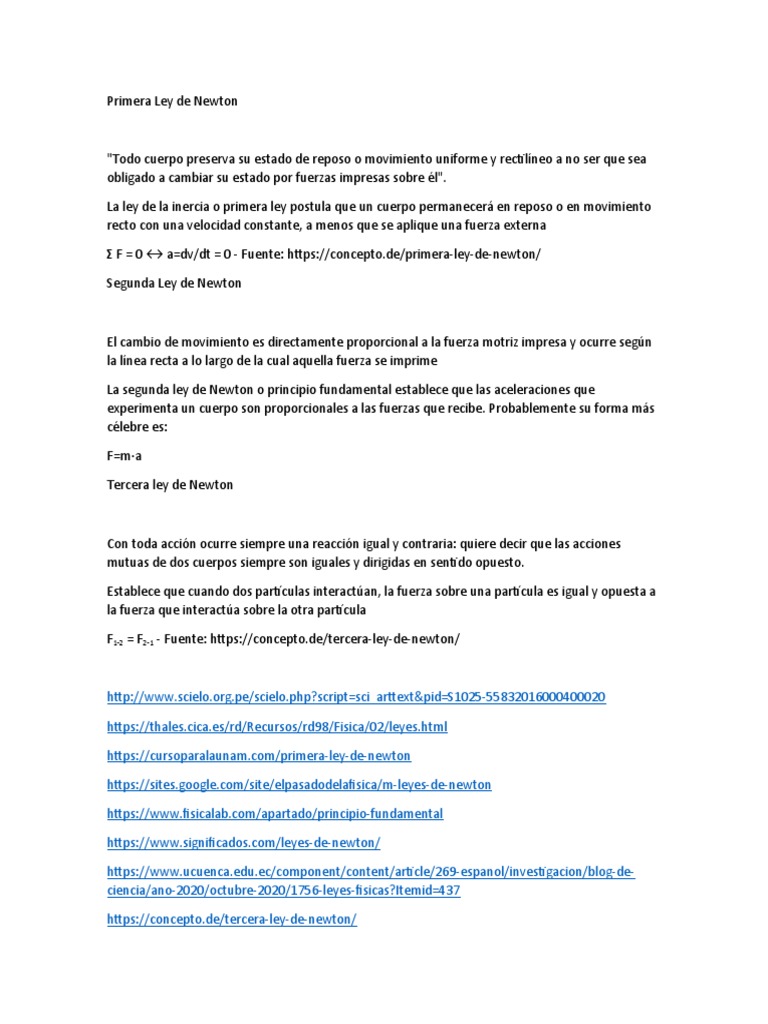 Leyes de Newton: Inercia y Fuerzas | PDF