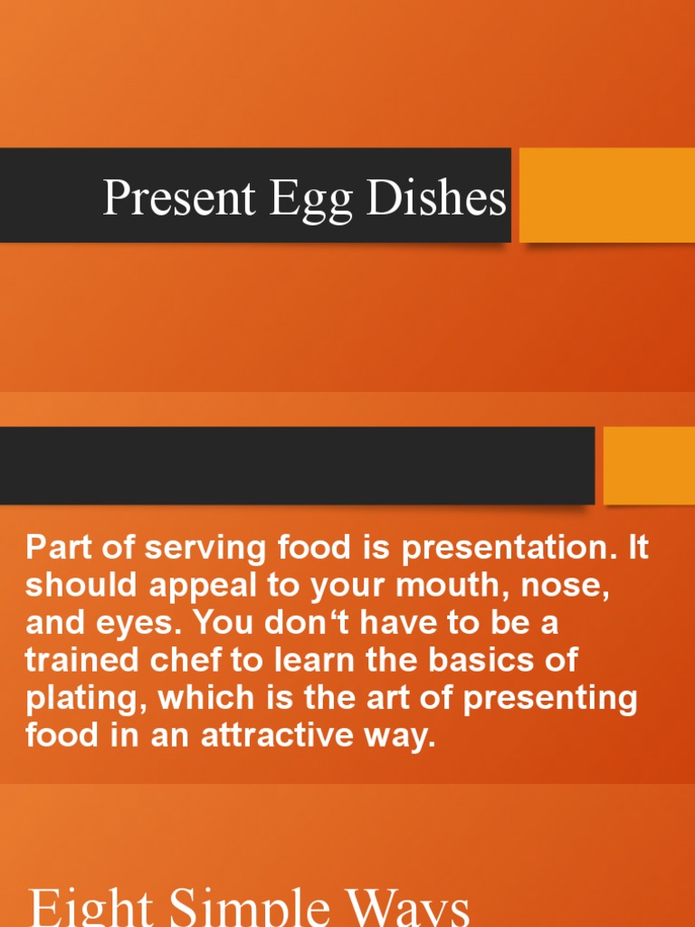 Present Egg Dishes - 5th Lesson | PDF | Occupational Safety And Health ...